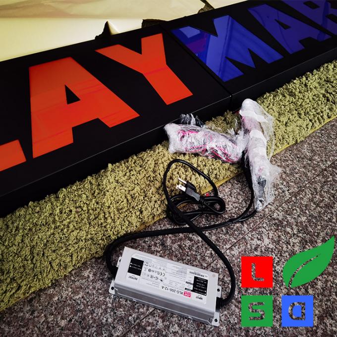 Acrylic Push Thru LED Light Box For Exterior Shop Sign Display