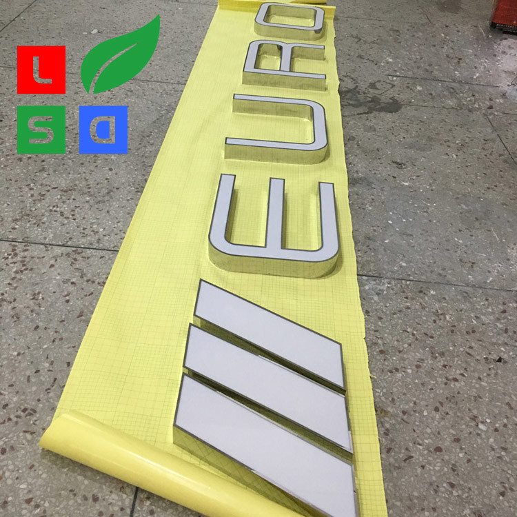 Non Illuminated Outdoor Channel Letter Signs Golden Polished 15mm 20mm