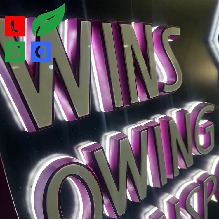 Backlit Block Acrylic Letter Sign With Black Backing Board For Shop Indoor