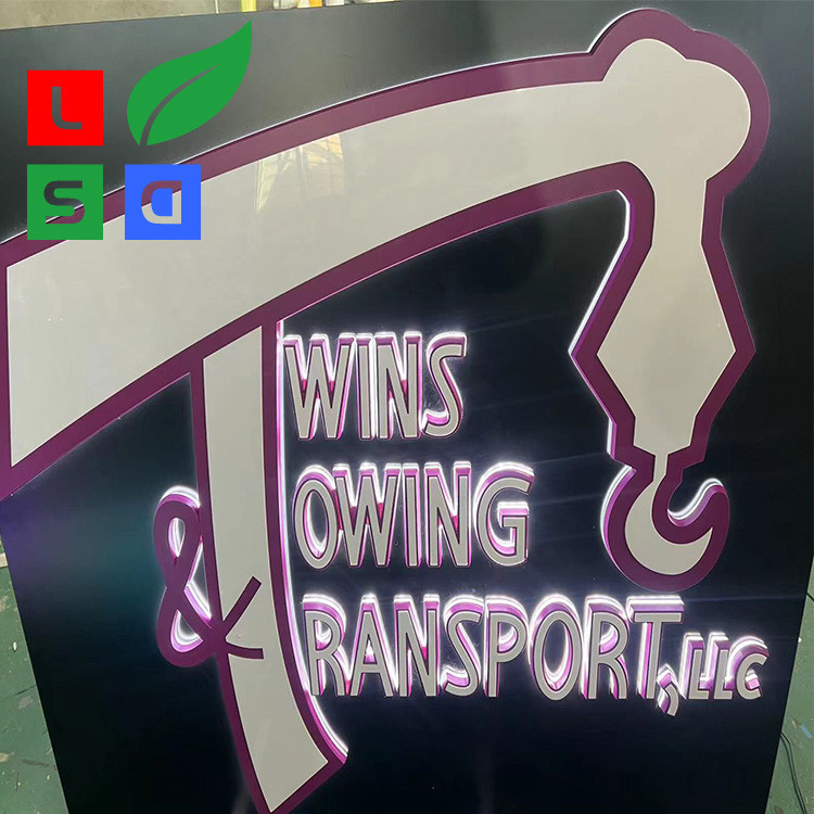 Backlit Block Acrylic Letter Sign With Black Backing Board For Shop Indoor