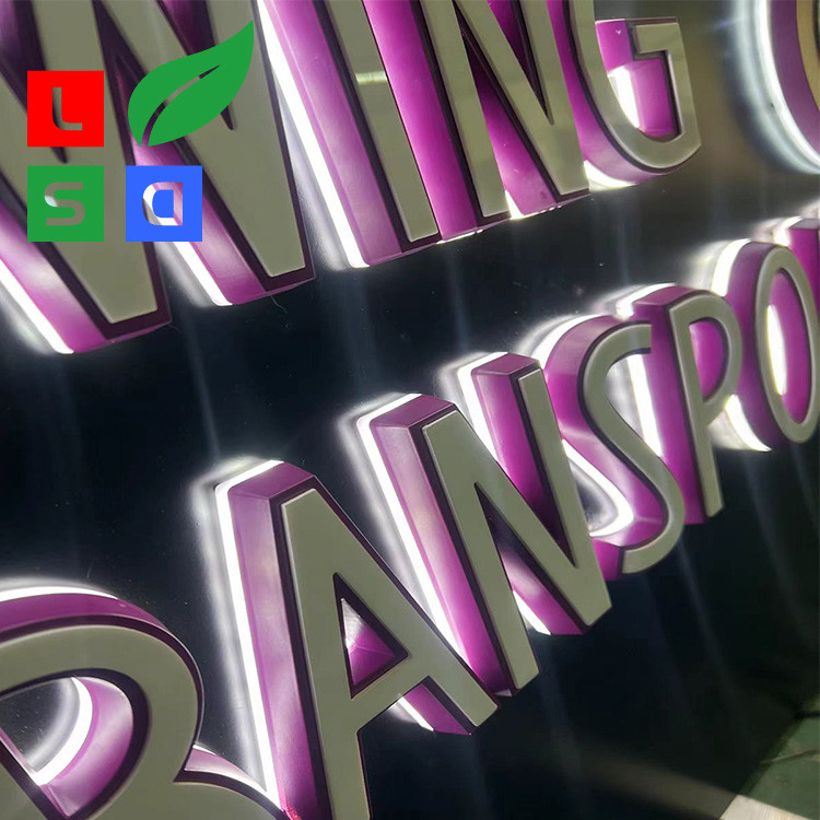 Backlit Block Acrylic Letter Sign With Black Backing Board For Shop Indoor