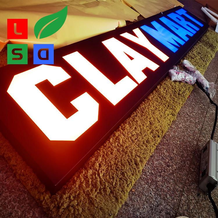 Acrylic Push Thru LED Light Box For Exterior Shop Sign Display