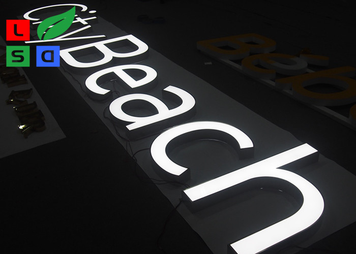 Anti Rust 60mm Halo Lit Sign Letters Illuminated Exterior Signage LED ...