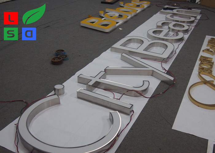 Anti Rust 60mm Halo Lit Sign Letters Illuminated Exterior Signage LED ...
