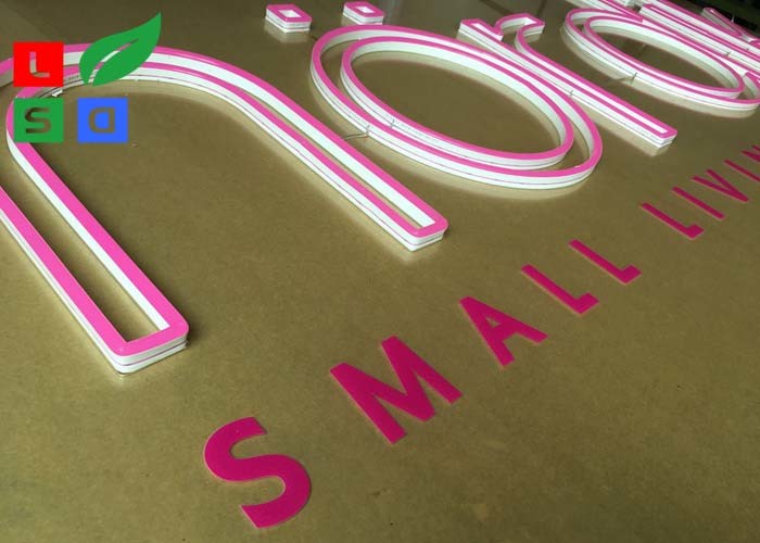 Pink Flex Signage Neon Letter Signs With Clear Backing For Company Wall ...