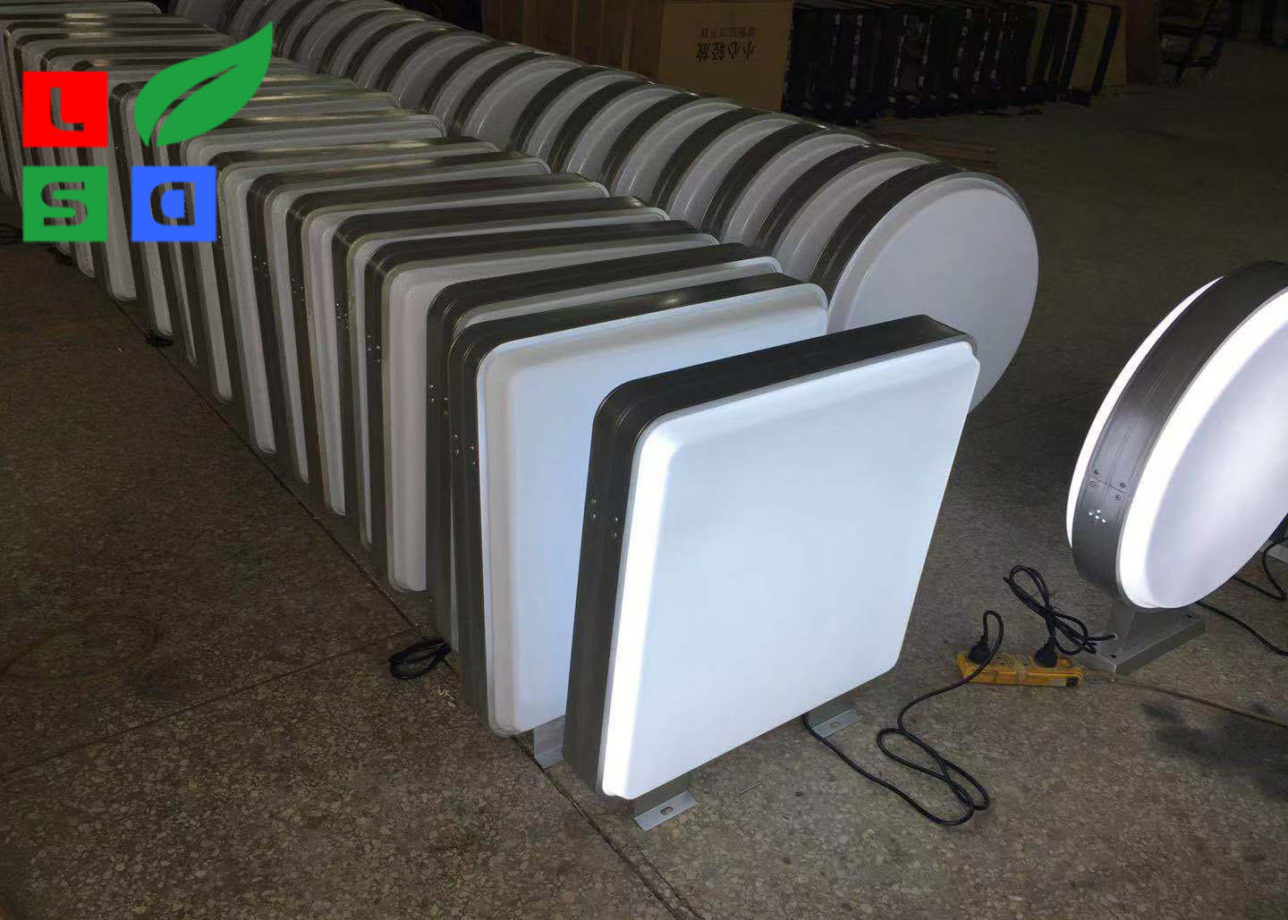 Dia 600mm Round LED Outdoor Light Box LED Blade Sign Double Sided For ...