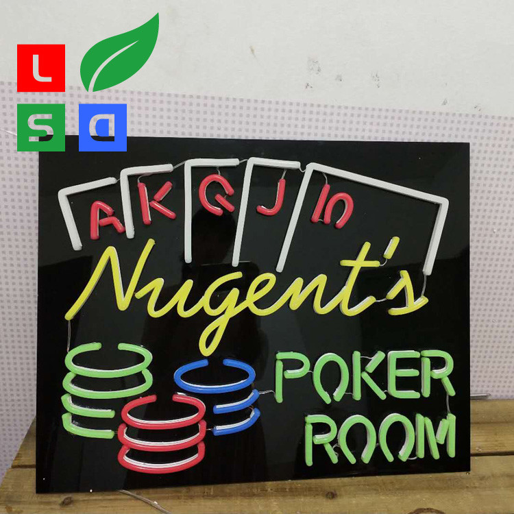 RGB Emitting Color flex Neon Business Signs Black Backing Customized Design