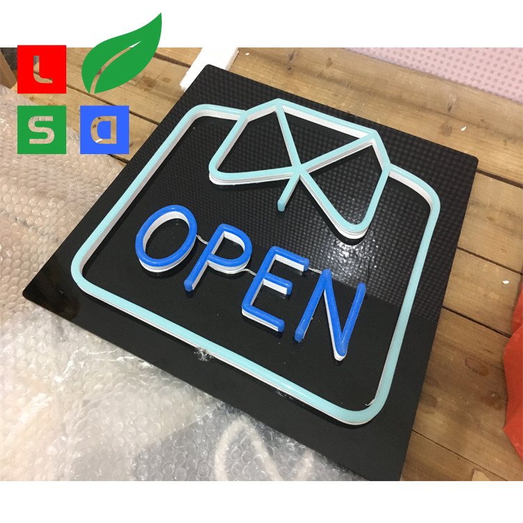 220-240V Neon Open Sign LED Neon Light Signs With Backing For Clothes Shop