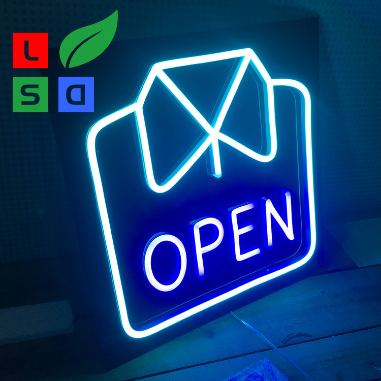 220-240V Neon Open Sign LED Neon Light Signs With Backing For Clothes Shop