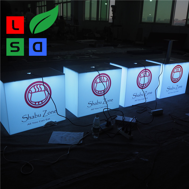 Outdoor Using Cube Light Box Sign Front Store Hanging 3D Led Aluminum